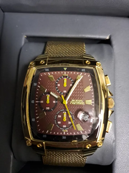 Lot 1009: BOXED VICKERS ARMSTRONGS BEACON GOLD COLOUR CASING RED DIAL ...