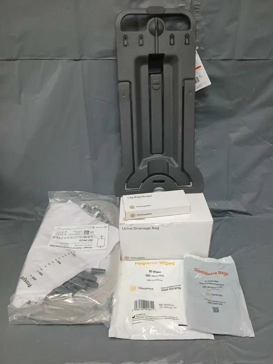 Lot 1410: PROSYS URINE DRAINAGE BAGS, BAG STAND, WIPES AND DISPOSABLE ...