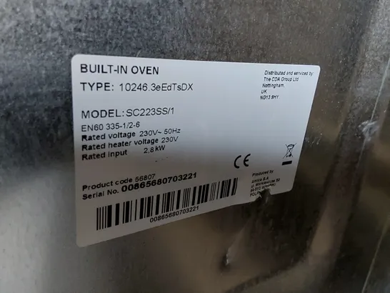 Lot 202: CDA SC223SS/1 60CM STAINLESS STEEL 6 FUNCTION 65L BUILT-IN ...
