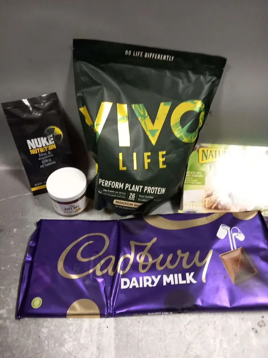 Lot 228: SIX ASSORTED FOOD BASED PRODUCTS TO INCLUDE; NUKE NUTRITION ...