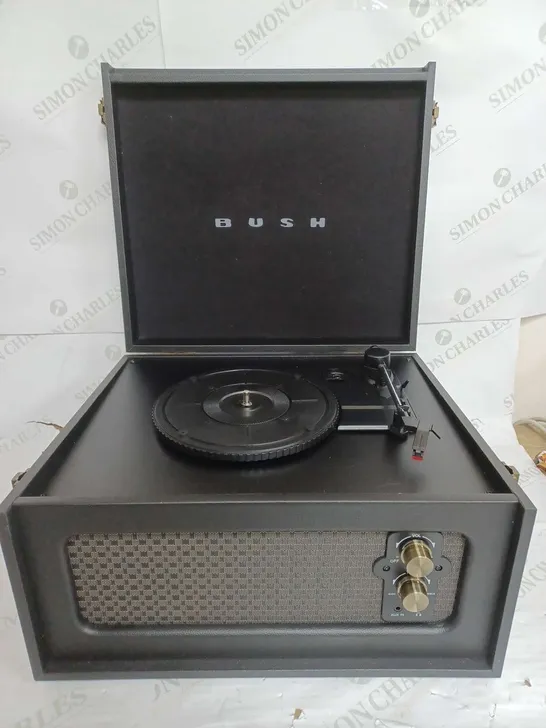 Lot 7052: BOXED BUSH CLASSIC WOODEN TURNTABLE WITH LEGS IN BLACK ...