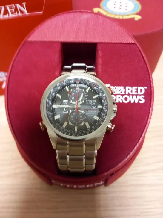 Lot 6525: BOXED CITIZEN ECO DRIVE RED ARROW WRIST WATCH - 4136002 ...
