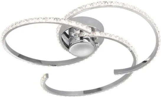 Lot 1547: BOXED WOFI KANSAS LED CEILING FLUSH MOUNT LIGHT CRYSTALS ...