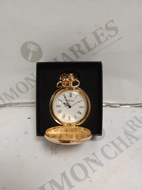 Lot 3757: MENS EDISON POCKET WATCH WITH CHAIN – BRAND NEW IN BOX ...