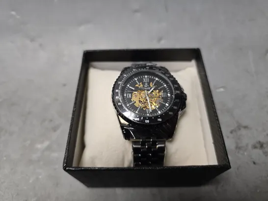 Lot 2664: SAMUEL JOSEPH SKELETON MECHANISM BLACK DIAL WATCH - 5236407 ...