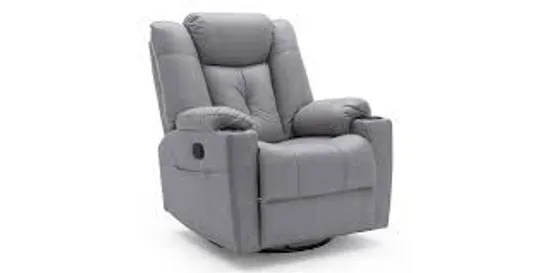 Lot 833: BOXED AFTON MANUAL RECLINING SWIVEL ROCKER EASY CHAIR GREY ...