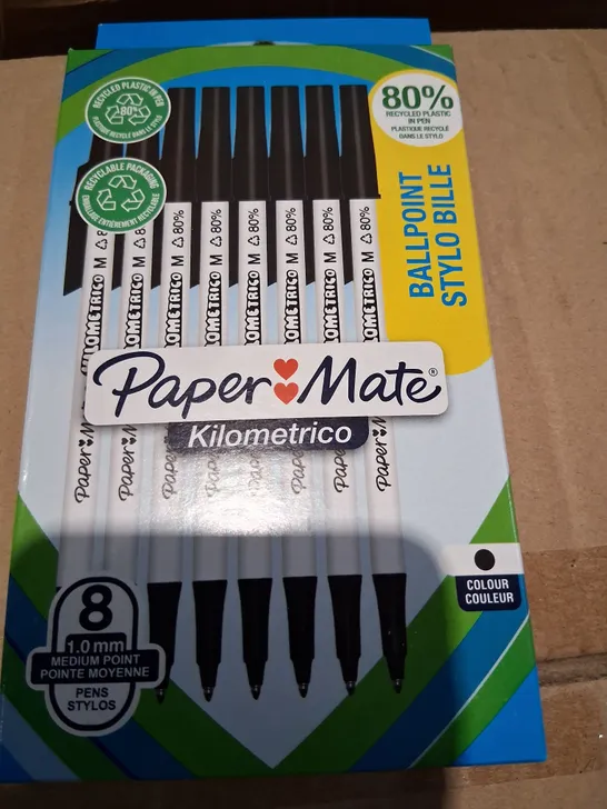 Lot 93: TWELVE PACKS OF EIGHT BRAND NEW BOXED PAPER MATE KILMETRICO ...