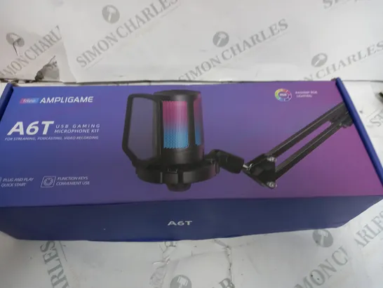 Lot 3395: BOXED WHITE AMPLIGAME A6T USB GAMING MICROPHONE KIT - 4436767 ...