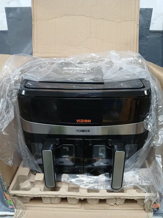 Lot 10006: TOWER T17100 VORTX VIZION 9L DUAL BASKET AIR FRYER - 5091932 ...