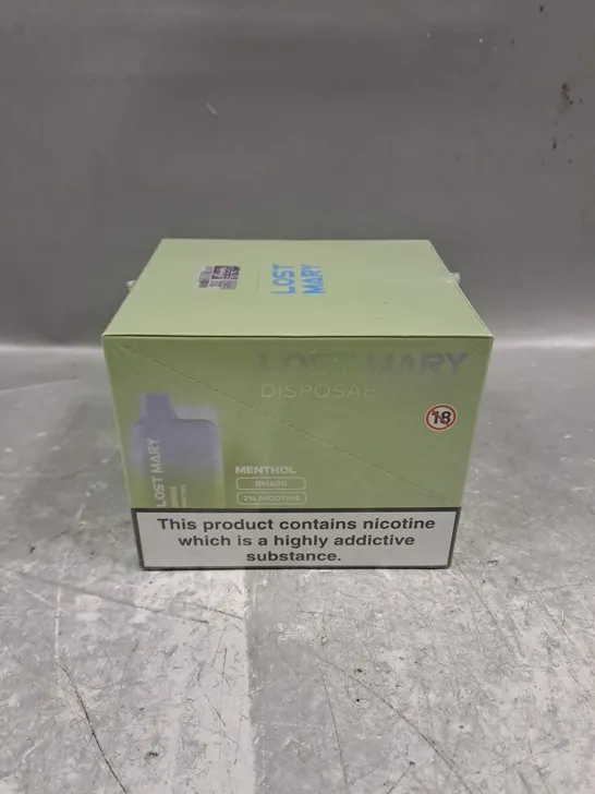 Lot 9292: BOXED SEALED PACK OF 10 LOST MARY DISPOSABLE VAPES - MENTHOL ...