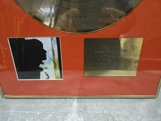 Lot 9399: GOLD DISC COATED 24 CARAT GOLD LIMITED EDITION IN RECOGNITION ...