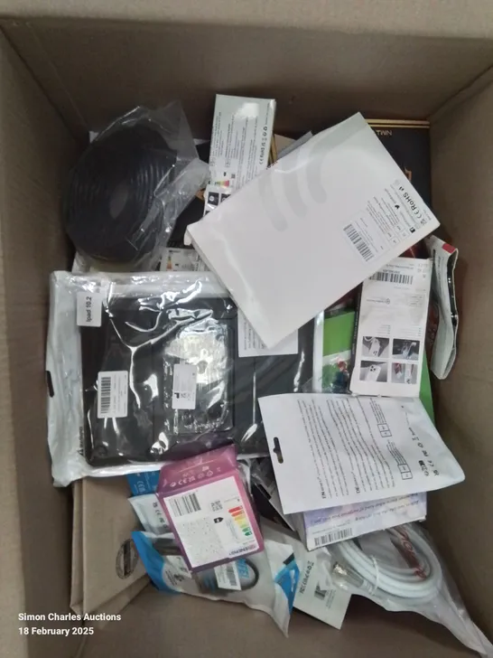 Lot 659: BOX CONTAINING LARGE AMOUNT OF BOXED ELECTRICAL ITEMS TO ...