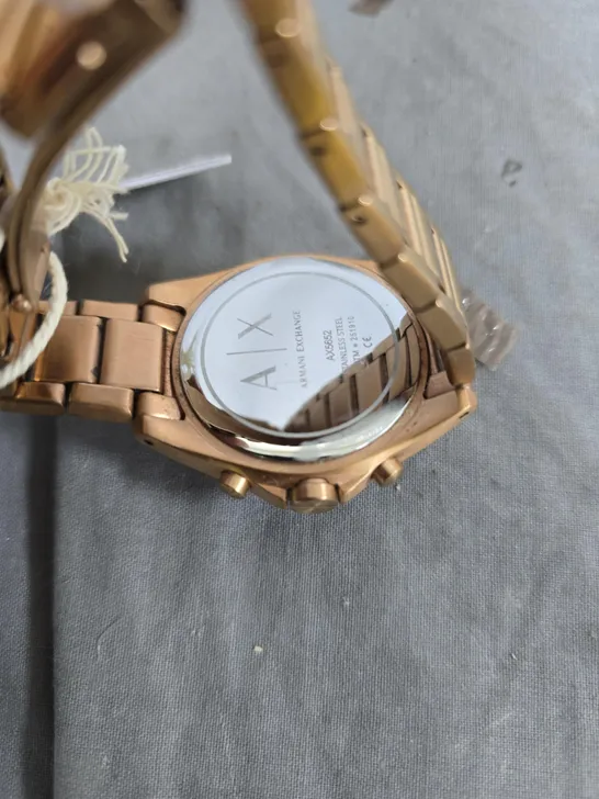 Lot 165: ARMANI EXCHANGE AX WOMEN'S ROSE GOLD CHRONOGRAPH WATCH WITH ...