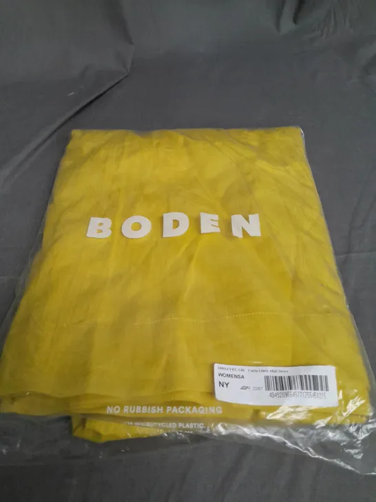 Lot 9060: SEALED BODEN CARLA LINEN MIDI DRESS IN YELLOW - SIZE 14R ...