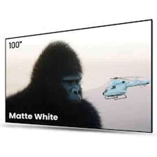 Lot 6: BOXED AWOL VISION 100 INCH PROJECTOR SCREEN FIXED FRAME // MODEL ...
