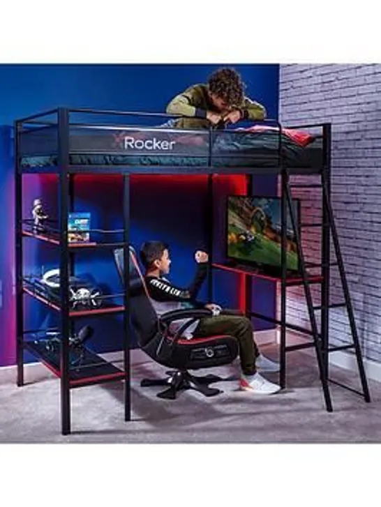 Lot 781: BOXED X ROCKER FORTRESS - GAMING BUNK BED - BLACK (2 BOXED ...