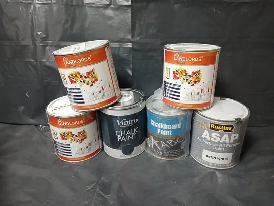 Lot 9085: 6 ASSORTED PAINTS TO INCLUDE LANDLORDS GARDEN PAINT LIGHT ...