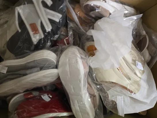 Lot 1258: BOX OF APPROXIMATELY 15 ASSORTED PAIRS OF SHOES AND FOOTWEAR ...