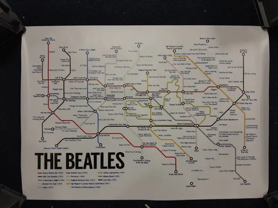 Lot 7115: THE BEATLES UNDERGROUND MAP SONG LIST POSTER - 4722902 ...