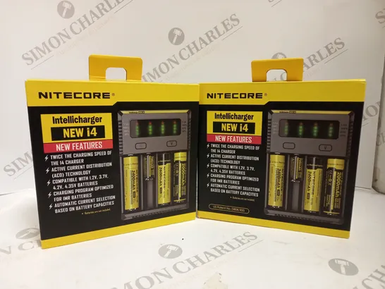 Lot 137: 2 BOXED NITECORE I4 INTELLICHARGER UNIVERSAL QUAD CHARGER UK ...