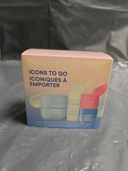 Lot 735: LANEIGE ICONS TO GO SKINCARE SET – 4-PIECE (BOXED) - 5419421 ...