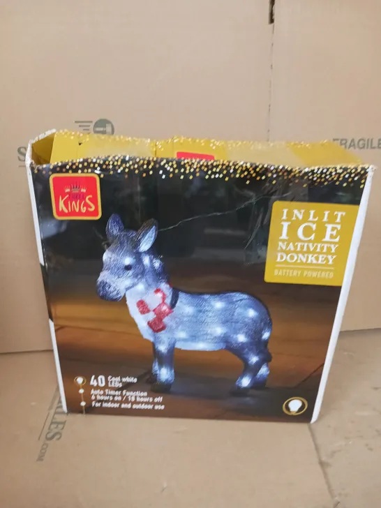 Lot 9088: BOXED THREE KINGS INLIT ICE NATIVITY DONKEY RRP £25.99 ...