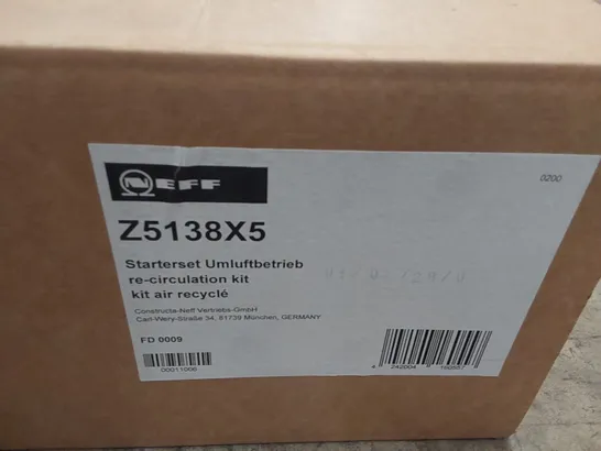 Lot 322: 5x BRAND NEW BOXED NEFF Z5138X5 STANDARD RECIRCULATION KITS ...