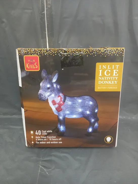 Lot 1253: BOXED THREE KINGS INLIT ICE NATIVITY DONKEY RRP £25.99 ...