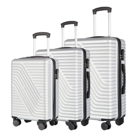 Lot 1306: BOXED NEO SET OF APPROXIMATELY 3 SILVER HARD SHELL LUGGAGE ...