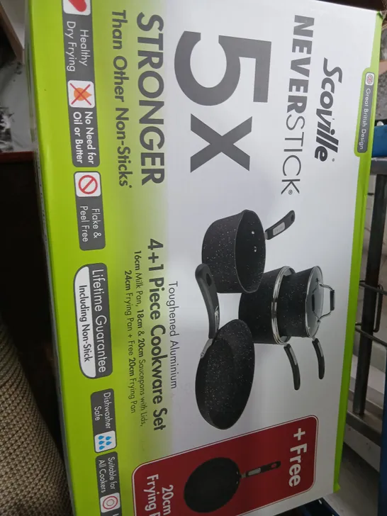 Lot 180: SCOVILLE 5X STONE NON-STICK 4+1 PIECE COOKWARE SET - 5485054 ...