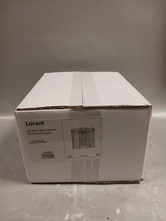 Lot 2114: BRAND NEW BOXED DAR LIGHTING LORANT 2 LIGHT POLISHED CHROME ...