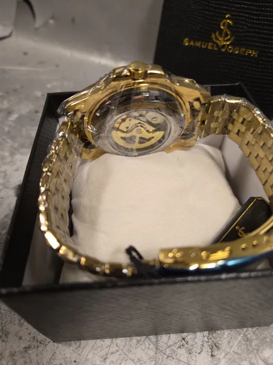 Lot 5516: BOXED SAMUEL JOSEPH LIMITED EDITION SKELETON MECHANISM GOLD ...