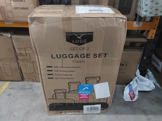 Lot 1045: BOXED LUGG SET OF APPROXIMATELY 3 TRAVEL SUITCASES - CREAM ...