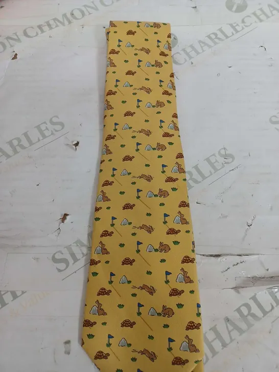 Lot 4267: BOXED HERMES YELLOW RABBIT & TURTLE TIE - 4762648 | Simon ...