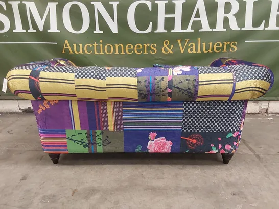 Lot 20: QUALITY DESIGNER CAMAURY VELVET PATCHWORK SOFA RRP £1299.99 ...