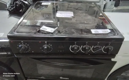 Lot 366: SWAN SX16730B 60CM WIDE DOUBLE OVEN ELECTRIC COOKER WITH ...