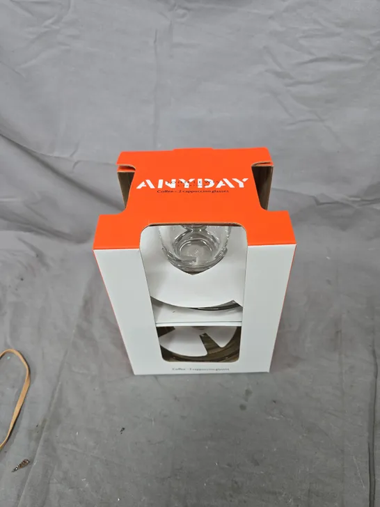 Lot 339: JOHN LEWIS & PARTNERS ANYDAY COFFEE – 2 CAPPUCCINO GLASSES ...