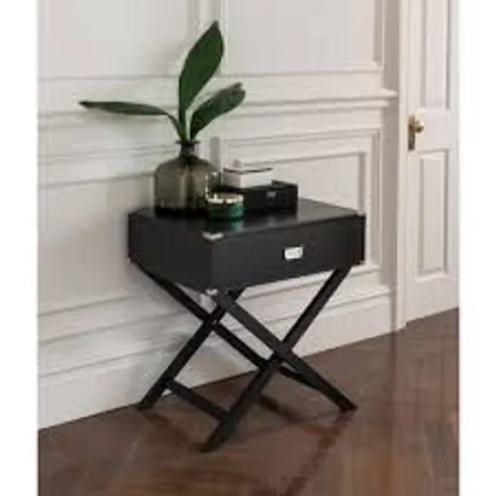 Lot 465: BRAND NEW HOMESDIRECT365 BLACK CROSS SIDE TABLE - 5220277 ...