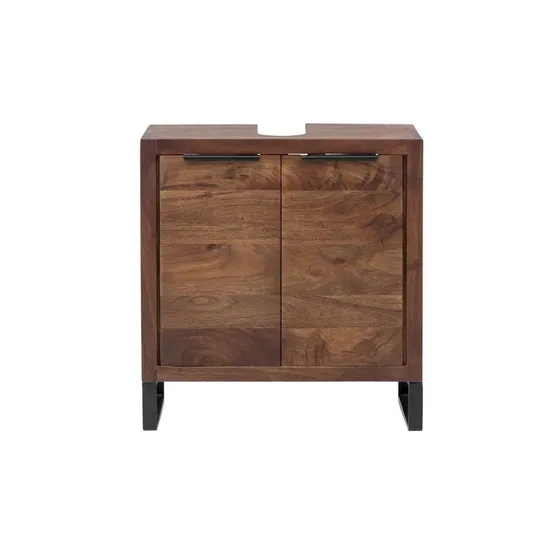 Lot 900: BOXED DREEN 56CM FREE-STANDING VANITY UNIT BASE - ACACIA DARK ...