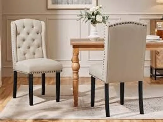 Lot 2388: BOXED SET OF 2 YAHEETECH FABRIC UPHOLSTERED DINING CHAIRS ...