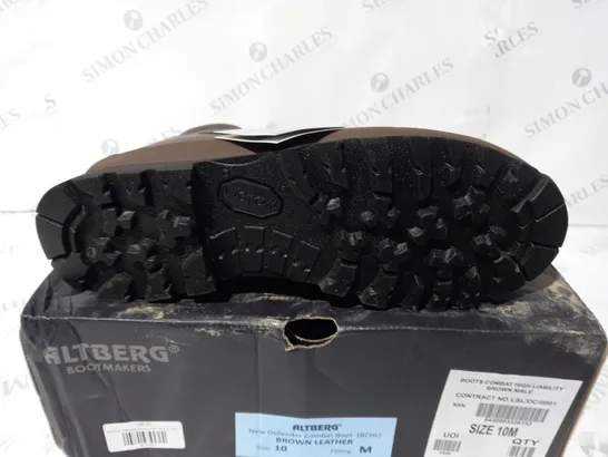 Lot 6140: ALTBERG NEW DEFENDER COMBAT BOOT BROWN LEATHER SIZE 10 ...