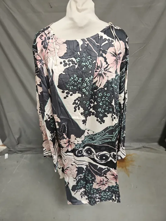 Lot 2092: MONSOON KATHRYN TUNIC FLORAL DRESS IN BLUSH MULTI SIZE 20 ...