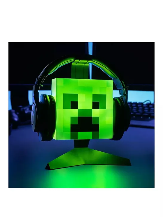 Lot 405: BOXED MINECRAFT CREEPER HEAD LIGHT AND HEADPHONE STAND ...