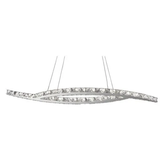 Lot 1009: BOXED MILO LIGHTING CLOVER CRYSTALS OVAL 24-LIGHT LED CEILING ...