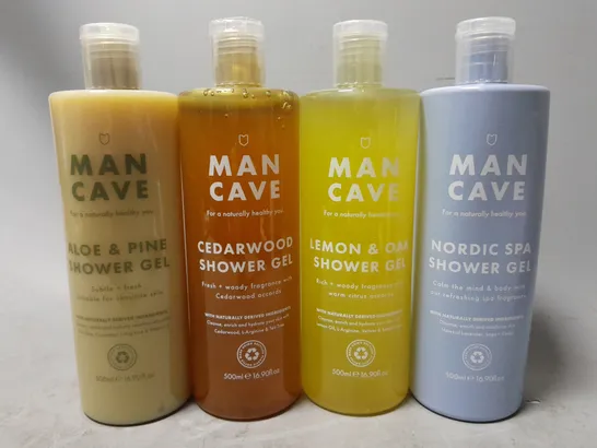 Lot 3059: 4 X 500ML ASSORTED MAN CAVE SHOWER GELS TO INCLUDE ALOE/PINE ...