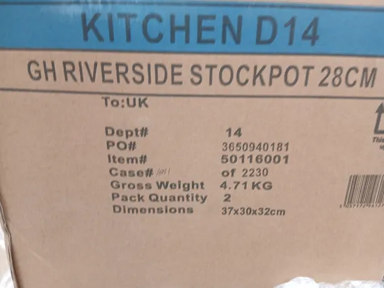 Lot 93: TWO BRAND NEW HOME ALUMINIUM NON-STICK 28CM STOCKPOT – WOOD ...