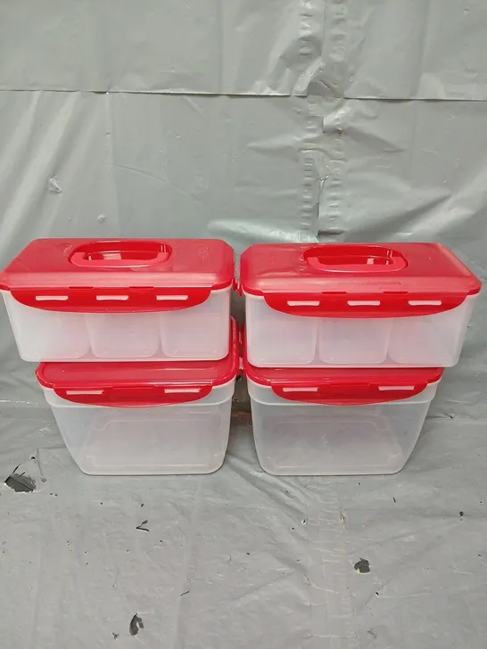 Lot 4808: BOXED LOCK N LOCK 4PCE TUPPERWARE SET IN RED - 5181974 ...