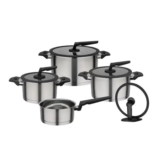 Lot 1053: BOXED APART 9 PIECE STAINLESS STEEL COOKWARE SET (1 BOX ...