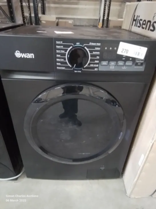 Lot 270: SWAN 8KG 1400 SPIN FREESTANDING WASHING MACHINE - BLACK ...