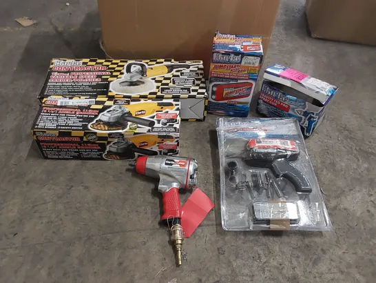 Lot 446: BOX OF ASSORTED CLARKE TOOLS TO INCLUDE: VARIABLE SPEED SANDER ...